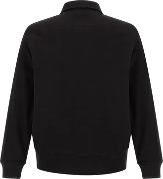 C.P. Company Cotton Polo-Collar Sweatshirt - Black
