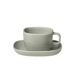 Blomus 2er Set Kaffeetassen VAHLO aus hochwertigem Steingut | Farbe Mirage Gray | &Oslash;8,5 x 6H cm