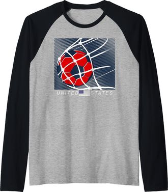 Trendy Apparel United States USA Flag Goal Scoring Poster Raglan