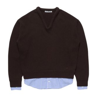 Acne Studios Layered Wool Sweater - - Knitwear - Damen - Braun - S