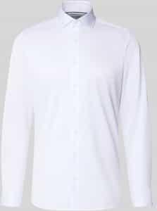 Olymp Level 5 Slim Fit Business-Hemd in unifarbenem Design mit Kentkragen