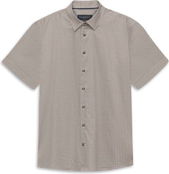 Bugatti Herren Kurzarm-Hemd Modern Fit gestreift aus Baumwolle