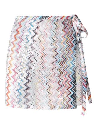 Missoni minijupe à motif zig-zag - Blanc