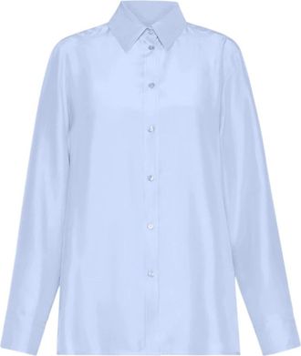 Max Mara Chemise en soie - Femme - Blouses et Chemises - Bleu - Taille: 42 FR