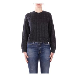 Carhartt Work in Progress Femme, Pulls, Noir, Taille: 40 FR Logo Front Knit