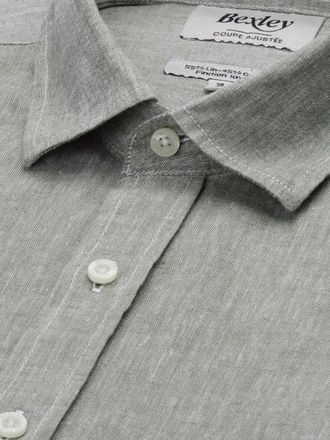 Bexley Silbert - Chemise homme chambray vert kaki