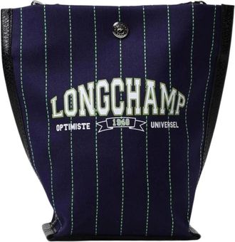 Longchamp Femme, Sacs, Bleu, Taille: ONE Size Sac bandoulière à rayures bleues