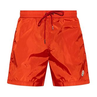 Moncler Logo Patch Badeshorts - - Swimwear - Herren - Rot - M