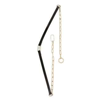 Kazar Femme, Accessoires, Noir, Taille: 80 CM Ceinture noire &eacute;troite avec cha&icirc;ne dor&eacute;e