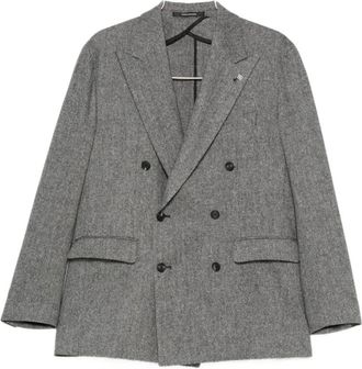Tagliatore Homme, Vestes, Gris, Taille: M Veste crois&eacute;e &agrave; chevrons
