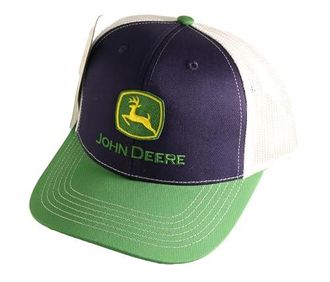 John Deere Casquette de baseball Trucker Hat 13083347Nvgrwh Casquette de baseball actuelle Chapeau de camionneur Broderie de marque Ywgr, Bleu marine/vert/blanc,