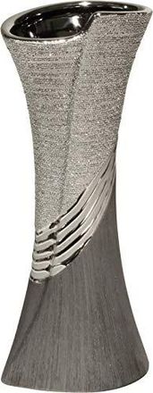 Gilde Keramik Vase Bridgetown grau, silber 43214