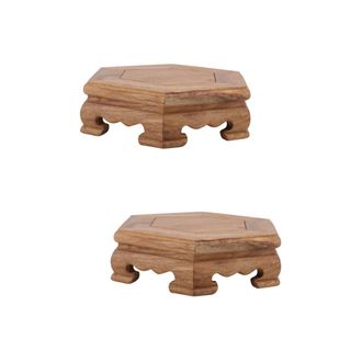 Artibetter 2 St&uuml;ck sechseckige Basis China Display Stand Staffeleien f&uuml;r Display Pflanzt&ouml;pfe Indoor Holz Pflanzgef&auml;&szlig; Halter Ingwer Glas Lampen Blumentopf St&auml;nder