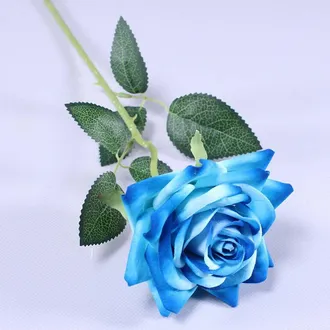 Generic K&uuml;nstliche Rosen, einzelner Stiel, Seidenblumenarrangement, Blumenstrau&szlig;, Samt, Flanellbl&uuml;ten, Hochzeitsdekoration (blau)