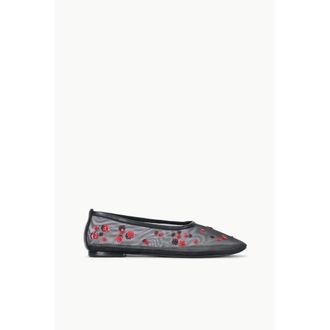 Staud Perlen Mesh Ballett Wohnung - - Shoes - Damen - Schwarzk - 38 EU