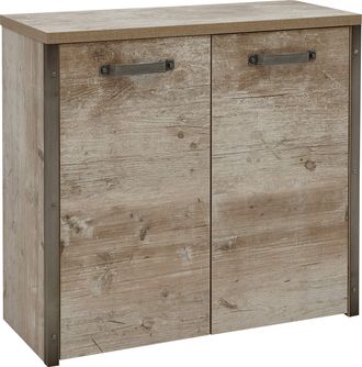 Schildmeyer Kommode Harkon mit Zwei gedämpften Türen, Melaminharzbeschichtete Spanplatte, Findus Eiche, 33.6 x 79.4 x 73.7 cm