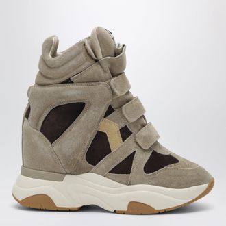 Isabel Marant Balskee Sneaker aus Veloursleder in Sand/Schokoladenbraun