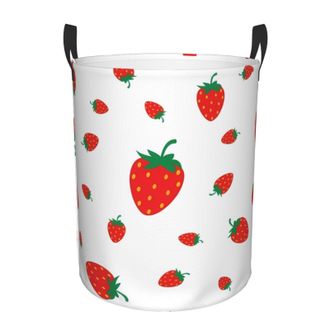 Generic S&uuml;&szlig;e Erdbeeren W&auml;schek&ouml;rbe Rund W&auml;schesammler Stehender W&auml;schebeh&auml;lter F&uuml;r Schlafzimmer Kleidung Decken