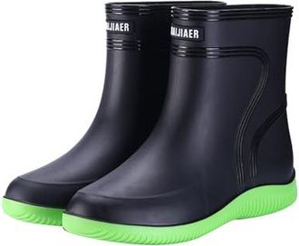 Generic Bottes de pluie rondes &agrave; talons pour femmes avec boucle et bout de chaussure au milieu pour femmes, bottes de pluie pour femmes, bottes de pluie 11 la