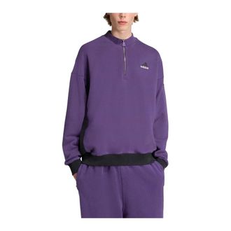 adidas Homme, Sweatshirts et sweats &agrave; capuche, Violet, Taille: S Equipment Blocked Half-Zip Sweat &agrave; capuche