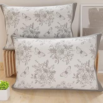 Petti Artigiani Italiani Federe, Federe Cuscini in Stampa Digitale, Azteco Silber, MS1093-09, 2 x Federe, 52 x 82 cm