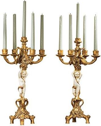Design Toscano Die Ernte des Cherub, Kandelaber (Paar)