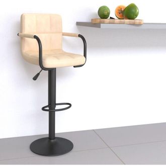 vidaXL Tabouret de bar Cr&egrave;me Velours vidaXL
