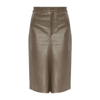 Victoria Beckham Lederrock mit Kick-Detail - - Skirts - Damen - Braun - XS