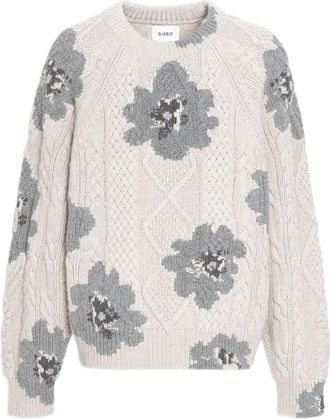 Barrie pull à fleurs en intarsia - Gris