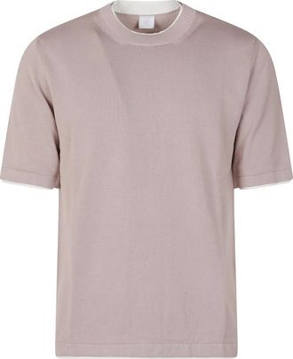 Eleventy Homme, Tops, Rose, Taille: S T-shirt en coton