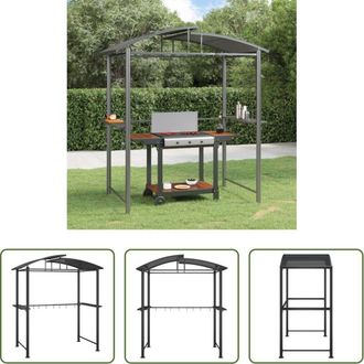 vidaXL vidaXL Barbecue en plein air - Gazebo BBQ et &eacute;tag&egrave;res lat&eacute;rales anthracite 210x114x230cm acier