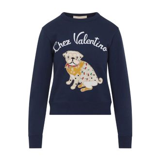 Valentino Blaues Baumwoll-Sweatshirt Stilvolle L&auml;ssige Ausfl&uuml;ge - - Sweatshirts & Hoodies - Damen - Blau - M