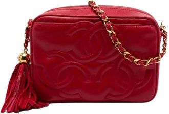 Chanel Pre-owned Sac bandouli&egrave;re en cuir dagneau &agrave; franges - Femme - Pre-owned - Rouge - Taille: ONE Size