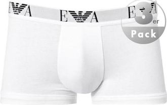 Emporio Armani Herren Trunks weiß Baumwolle unifarben