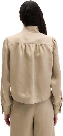 Marc O'Polo Kurzjacke Stehkragen-Jacke loose aus TENCEL Lyocell-Leinen-Mix