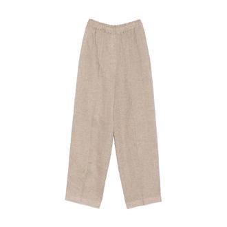 Fabiana Filippi Femme, Pantalons, Brun, Taille: 38 FR Linen Pantalons