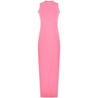 Sportmax Femme, Robes, Rose, Taille: 40 FR Robe Longue Rose avec Col Halterneck