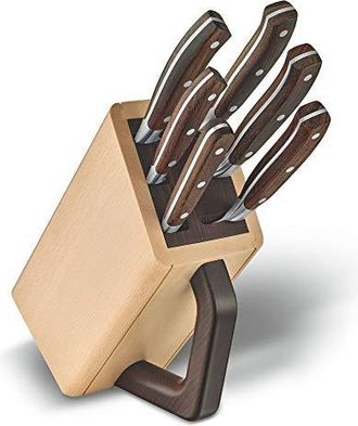 Victorinox by Swiss Army Grand Maître Messerblock, Schlitzeinsatz, 6-teilig, Inkl. 6 Kochmesser, Messer-Aufbewahrung, aus Holz