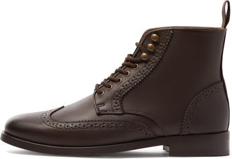 Will&rsquo;s Vegan Store Herren vegan Brogue-Stiefel Dunkelbraun