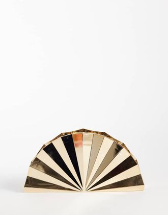 True Decadence Pochette rigide effet fan - Dor&eacute; m&eacute;tallis&eacute;