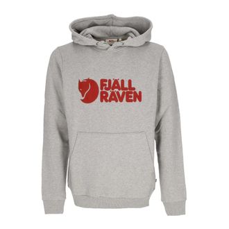Fj&auml;llr&auml;ven Logo Hoodie Grau Melange Langarm - - Sweatshirts & Hoodies - Herren - Grau - S