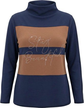 Ulla Popken Sweatshirt Sweatshirt Oversized Stehkragen Langarm Modalmix