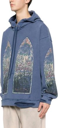 Who Decides War by Ev Bravado Homme, Sweatshirts et sweats à capuche, Bleu, Taille: M Faded Hooded Pullover