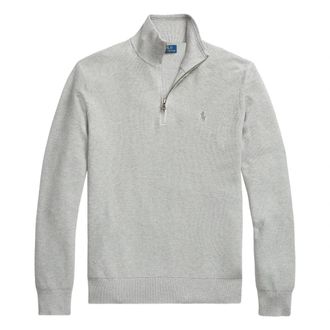 Polo Ralph Lauren Luxus-Jersey-Pullover mit Viertelrei&szlig;verschluss - - Knitwear - Herren - Grau - 2XL
