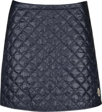 Moncler Femme, Jupes, Bleu, Taille: 38 FR Quilted Mini Skirt