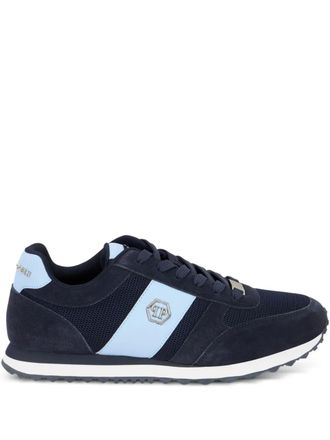 Philipp Plein baskets Portofino Runner Hexagon &agrave; lacets - Bleu