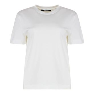 Jacquemus Femme, Tops, Blanc, Taille: 40 FR T-shirt en Coton &agrave; Col Rond, Col C&ocirc;tel&eacute;