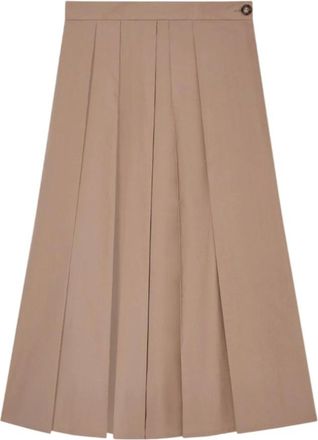 Emporio Armani Femme, Jupes, Beige, Taille: 40 FR Jupe &Eacute;vas&eacute;e en Popeline Stretch