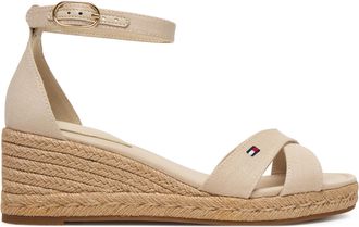 Tommy Hilfiger Espadrilles Tommy Hilfiger Mid Wedge Espad X Cross FW0FW09332 Beige