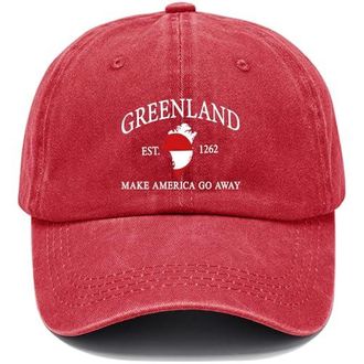 Generic Greenland Hat Make America Go Away Casquette de baseball unisexe, Rouge, taille unique-M